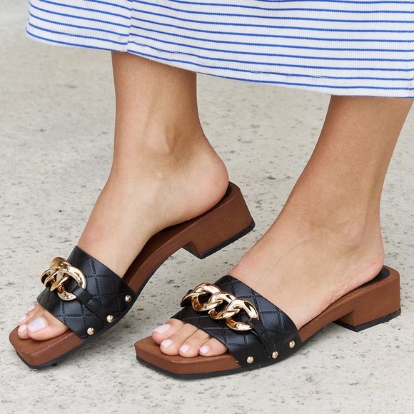 Shoes | Open Toe Chain Chic Sandals | Poshmark